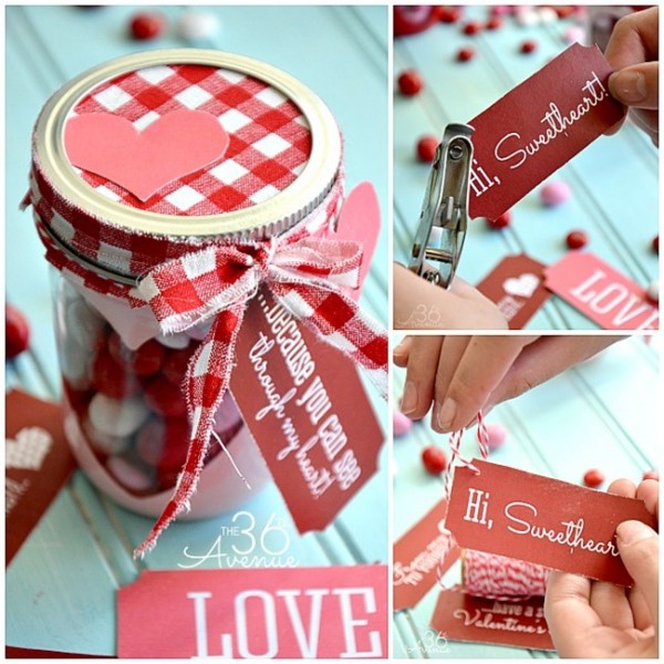 Easy Valentine Hearts Mason Jar - Mason Jar Crafts Love