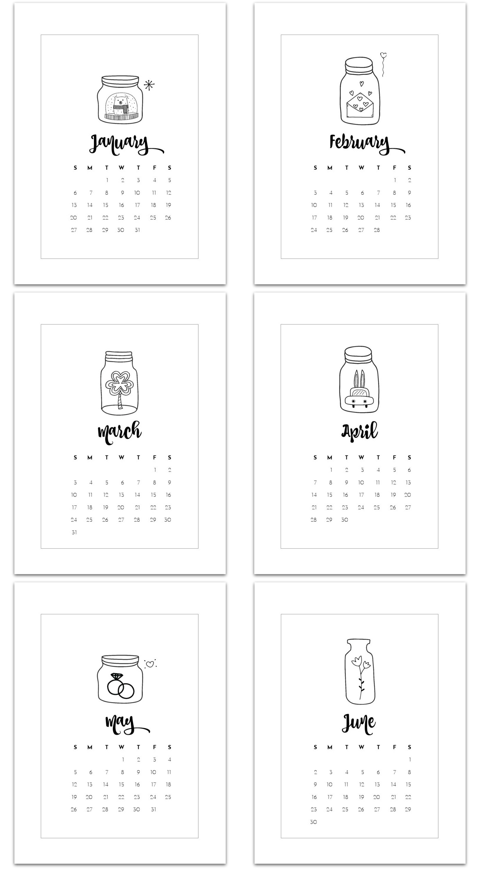 July Mason Jar Calendar Page - Mason Jar Crafts Love