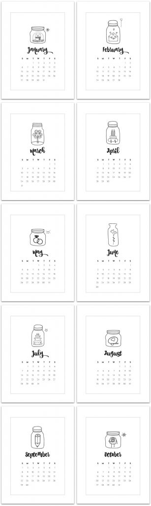 November Calendar Page - Mason Jar Crafts Love