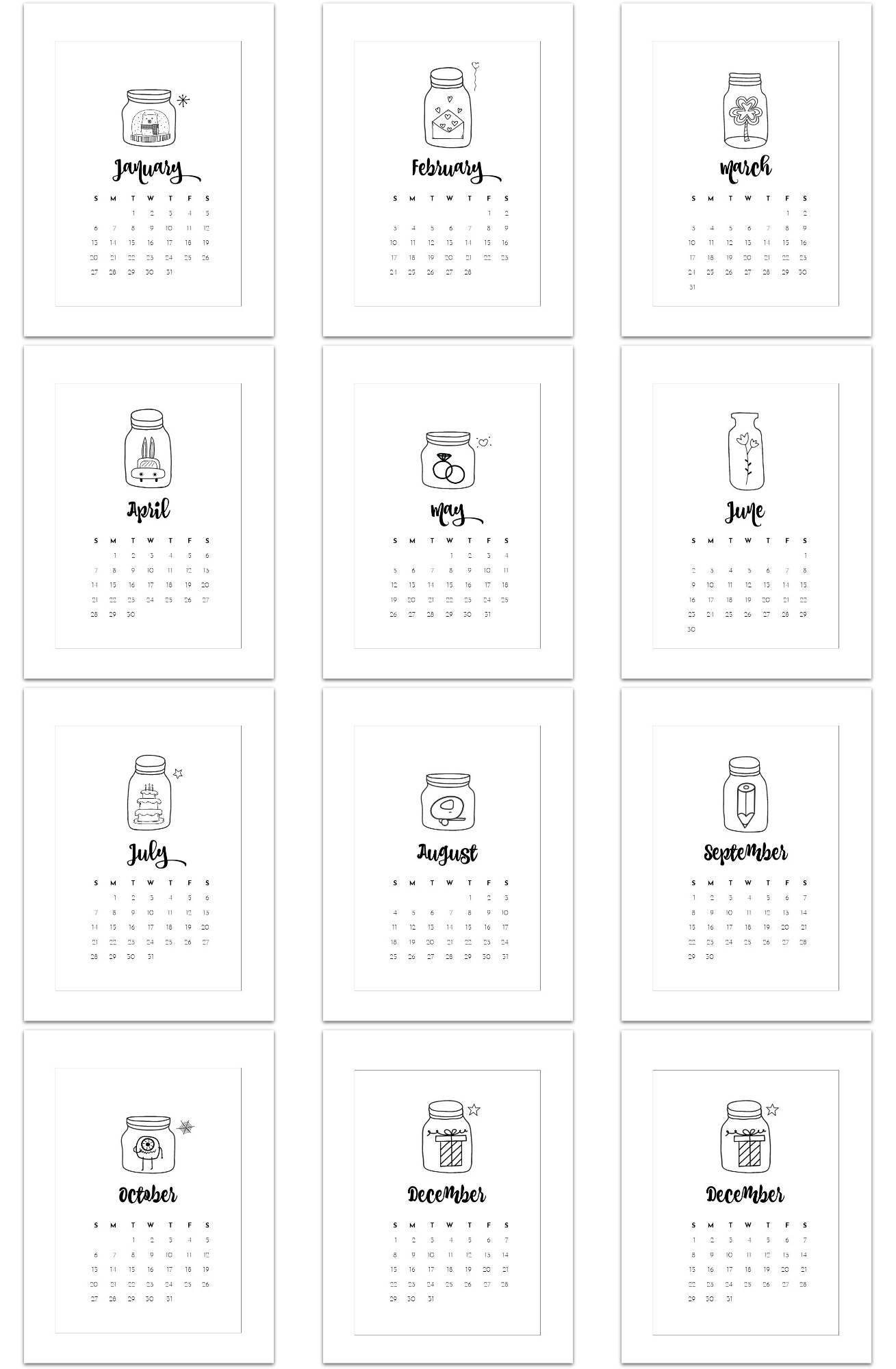 December Mason Jar Calendar 2019 - Mason Jar Crafts Love