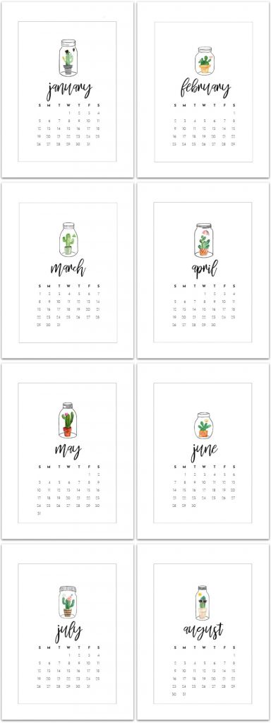August Mason Jar Calendar Page - Mason Jar Crafts Love