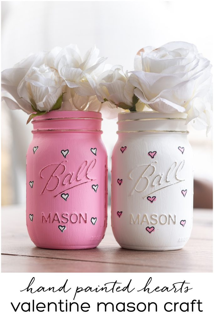 Painted Hearts on Mason Jars - Mason Jar Crafts Love
