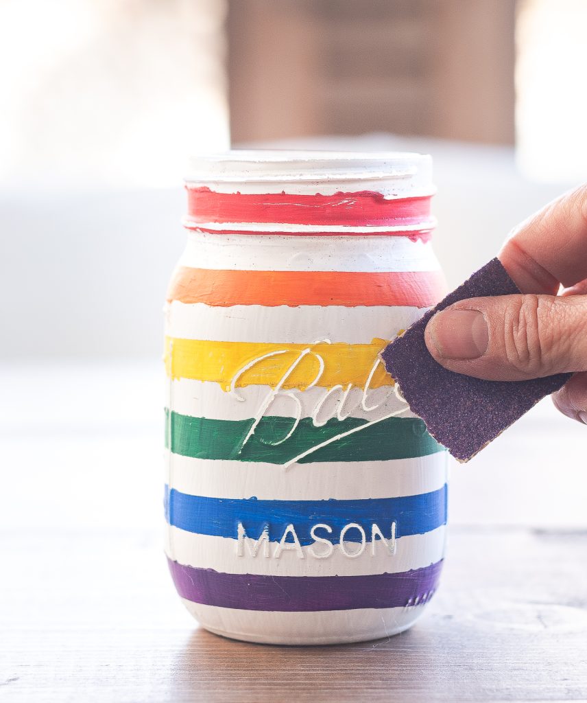 Rainbow Striped St. Patrick's Mason Jar - Mason Jar Crafts Love