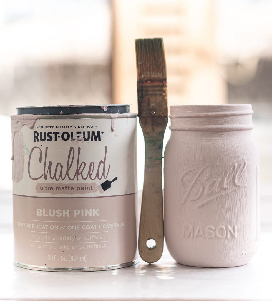 Painted Valentine Mason Jar with Clay Heart Tag - Mason Jar Crafts Love