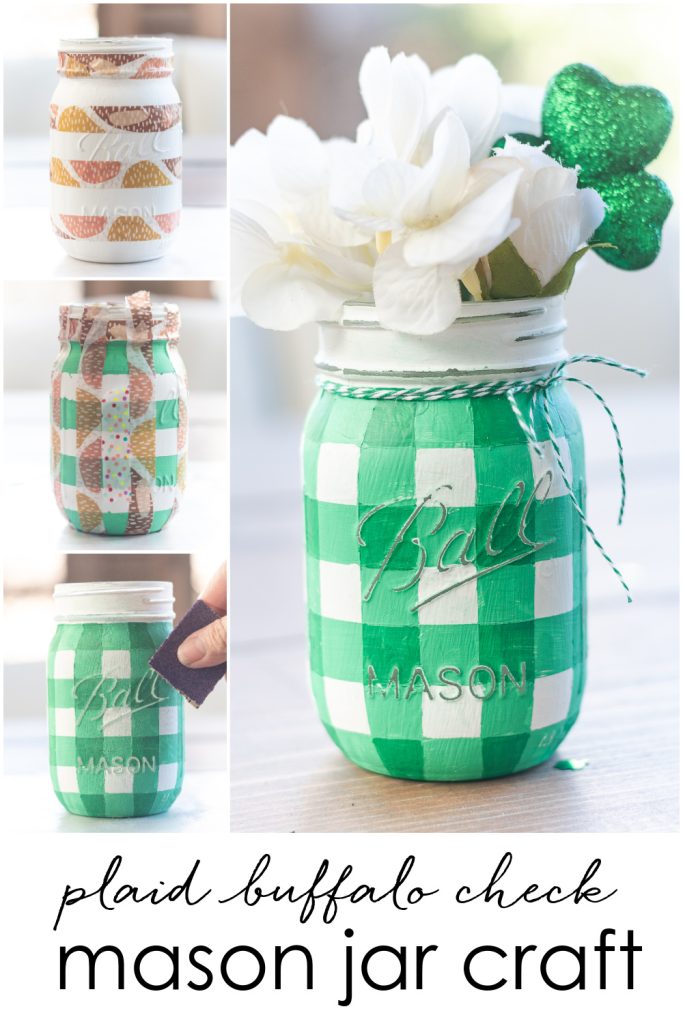 Plaid Buffalo Check Mason Jar DIY - Mason Jar Crafts Love