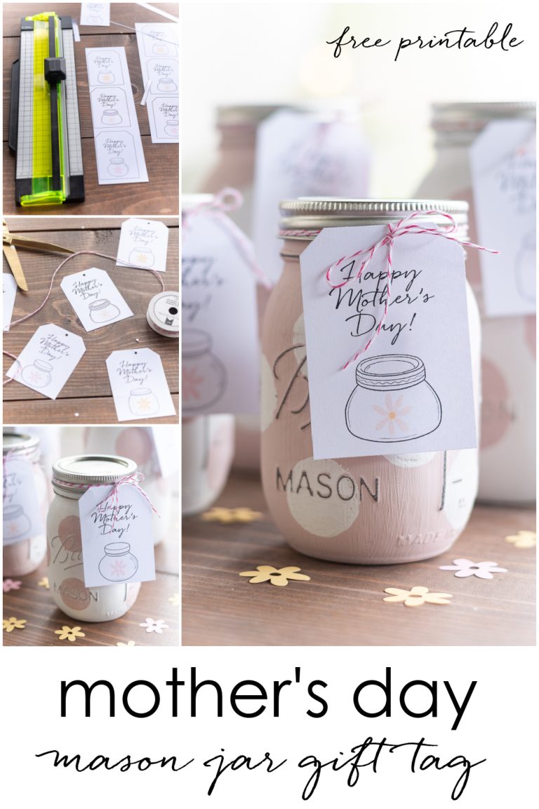 Mason Jar Mother's Day Gift Tag Free Printable - Mason Jar Crafts Love